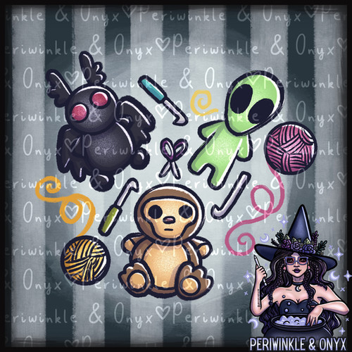 Crochet Cryptids PNG | Periwinkle & Onyx