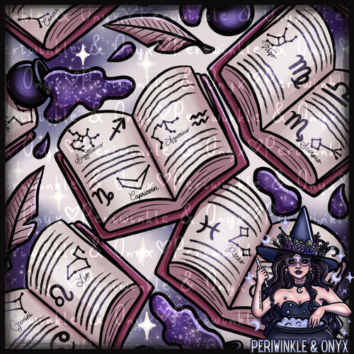 Stars - Hextober 2024 Seamless Pattern | Periwinkle & Onyx