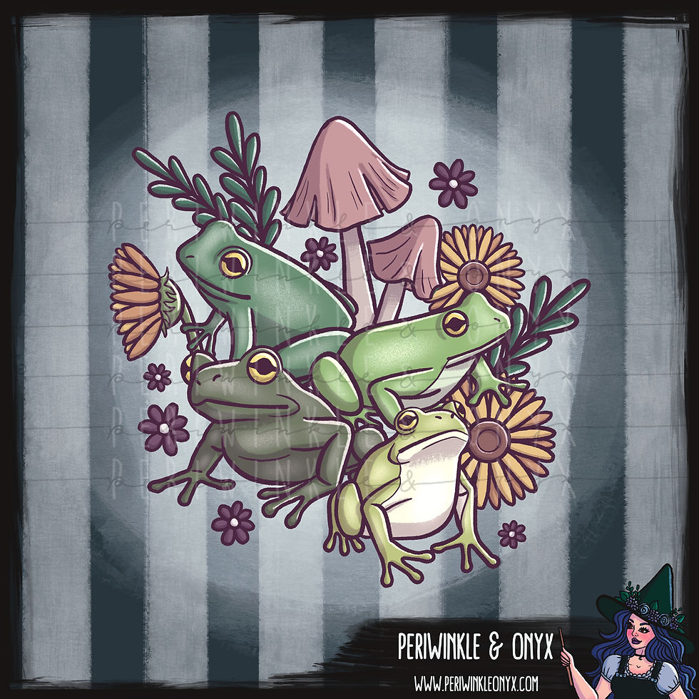 Cottagecore Frogs PNG | Periwinkle & Onyx