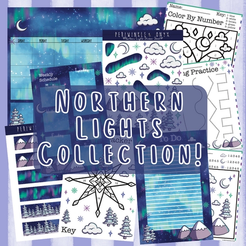 Northern Lights Printables Collection | Periwinkle & Onyx