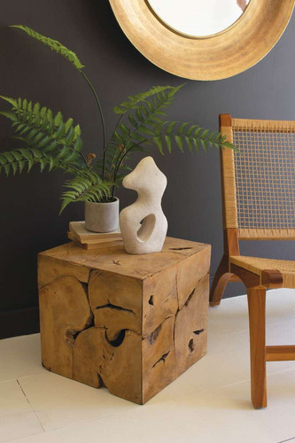Natural Teak Root Side Table | Indonesian Teak Box