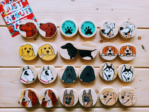 Wooden Memory Game - Pet Theme (Dogs) | justaboutart