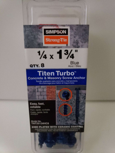 Simpson Concrete Anchors 1/4"x1 3/4" Blue 8ct | Lebanonareahabitat