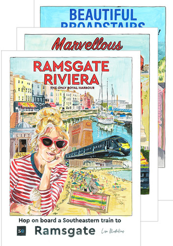 Set of A2 print SE Rail Posters Thanet | Lisaillustrations