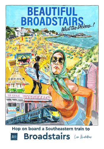 A2 print SE Rail Poster Broadstairs | Lisaillustrations
