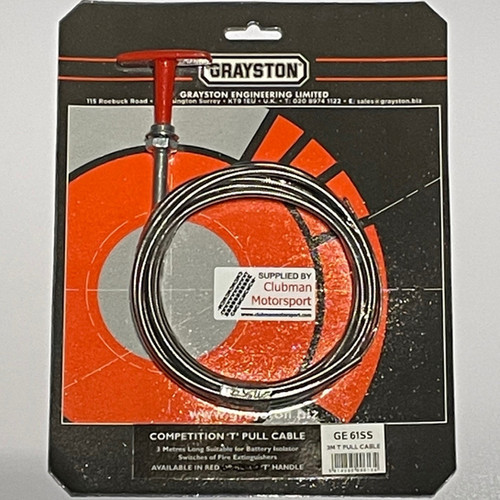 Grayston T Pull Cable 3.0m Stainless Steel - GE61SS | Clubman Motorsport