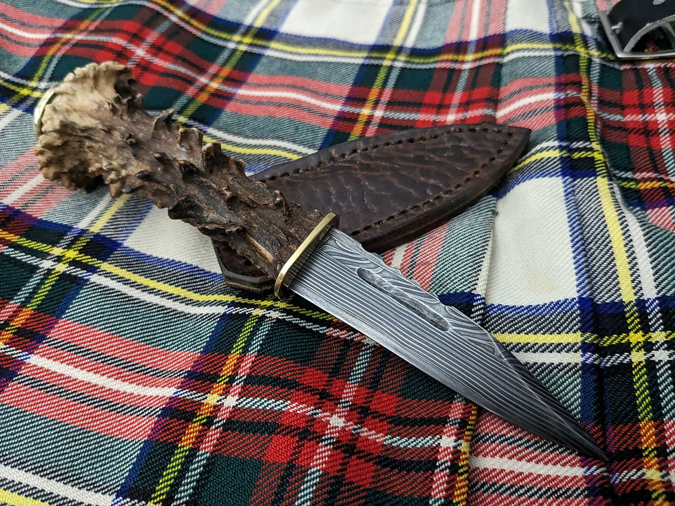 Celtic Antler Sgian Dubh - Pattern Welded | vogieforge.com