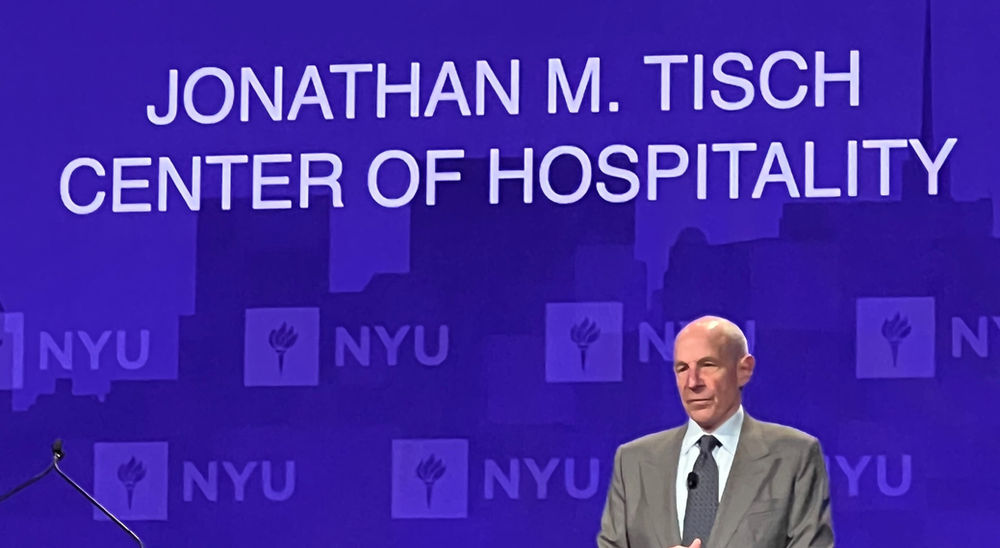 Jonathan Tisch at the NYU Hotel Investment Conference "Travel is not ...