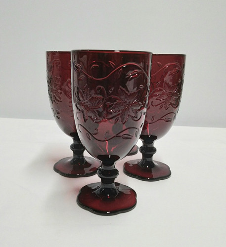 GW1241 Vintage Princess House Fantasia Ruby Red Goblets | Tipami ...