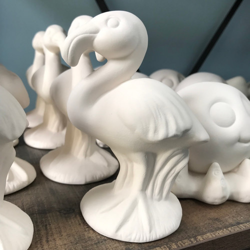 Bisque Ceramic Flamingo | The Painted Toad