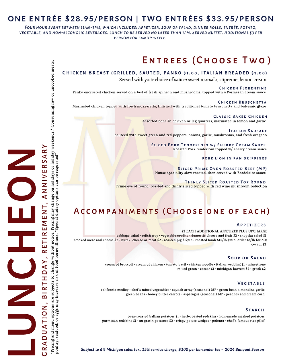 Menus | MCC Banquets & Convention Center