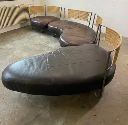 Modular Sectional Insel Sofa Kurt Beier 80er Postmodern Leder Rope | My ...