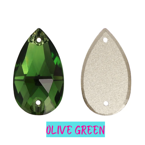 Olive Green Pear | Royal Rhinestones