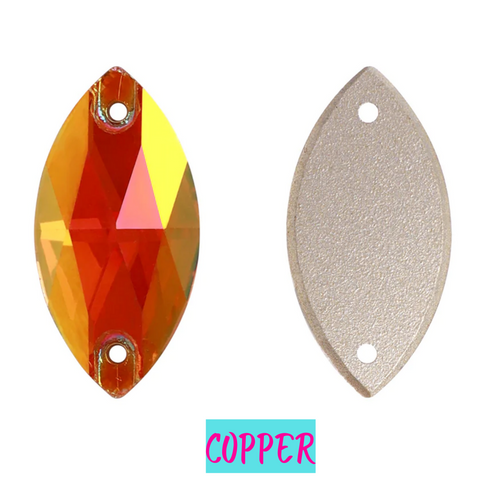 Copper Navette | Royal Rhinestones