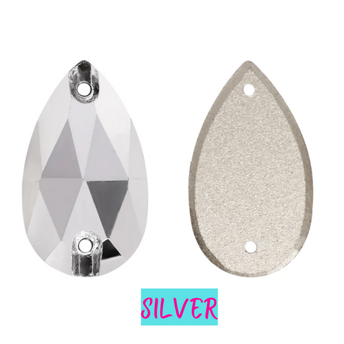 Comet Argent/Silver Pear Teardrop Shapes | Royal Rhinestones