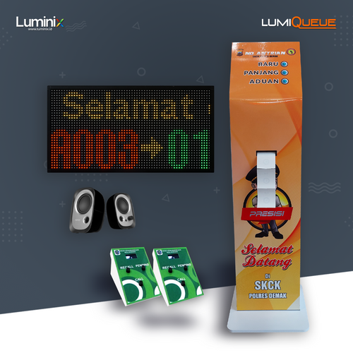 Mesin Antrian 2 Loket - Standing Dispenser Tombol - Custom Branding ...