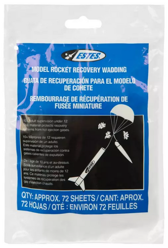 Flying Model Rocket Recovery Wadding - Approx. 72 Sheets - Estes | EVANS