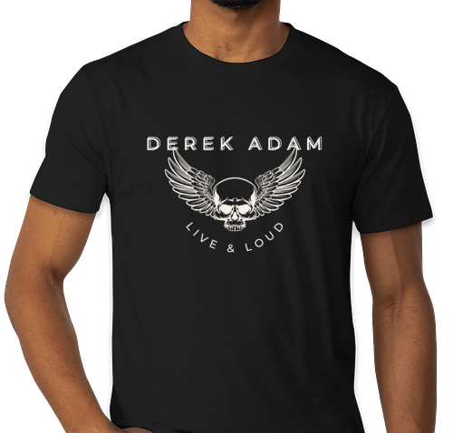 Live & Loud Skull T-shirt | Derek Adam Music