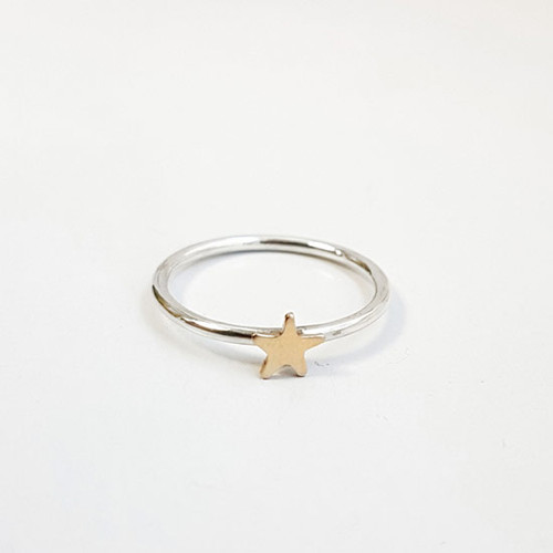 Tiny Gold Star Stacker Ring | Mooi Jewellery