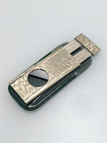 Art Deco speckled stainless steel single-blade mini German cigar cutter ...