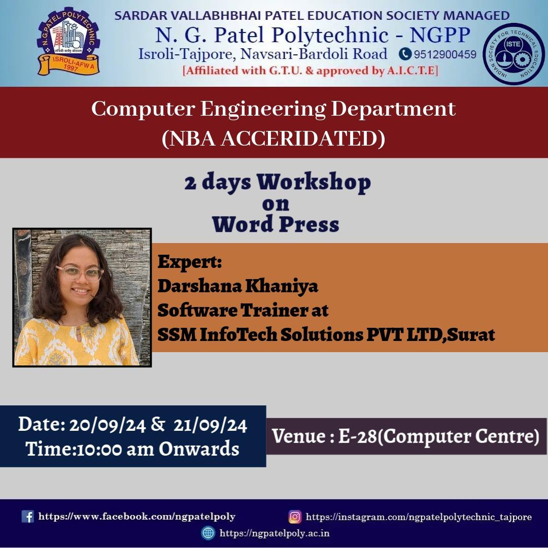 2 Workshop at N. G. Patel Polytechnic