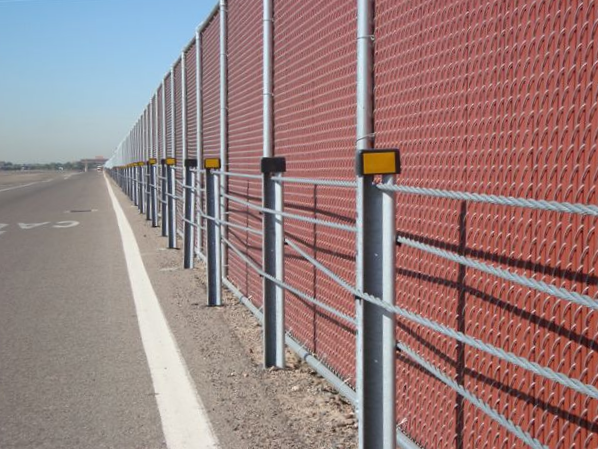 Perimeter Barrier with Steel Post End Anchor