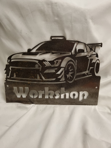 Workshop Sign – Rally car | Farm Metalworks