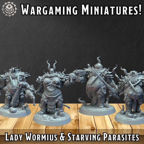 Lady Wormius and Starving Parasites - 3D Printed Model For Wargaming ...