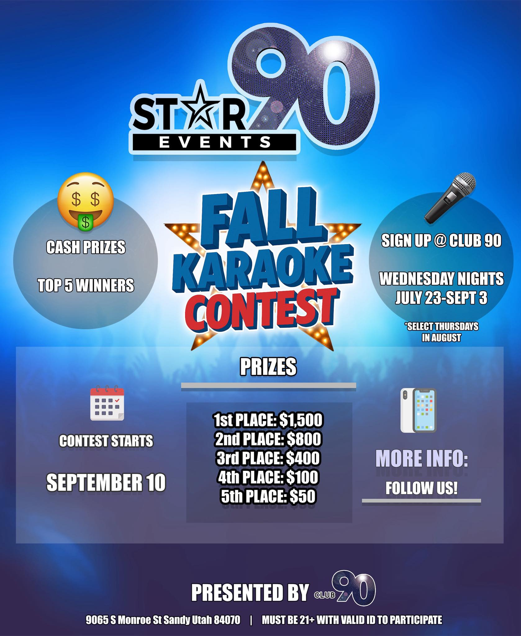 STAR90 FALL KARAOKE CONTEST | Club 90