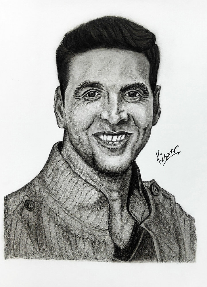 Portrait Pencil Sketch of AKSHAY KUMAR...