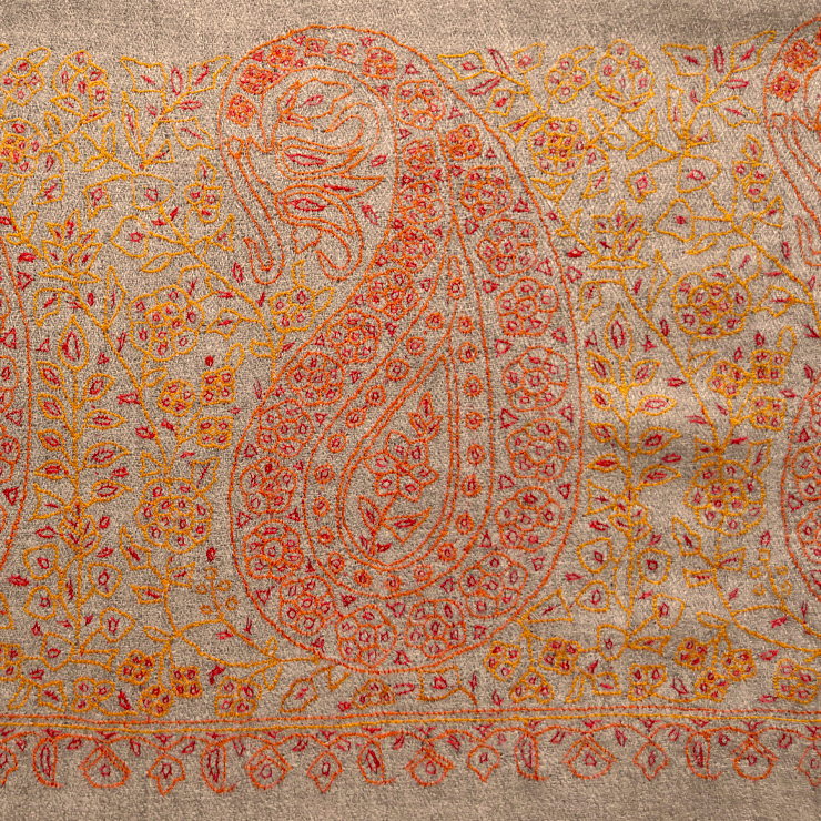 Embroidered Stole EMB023 | thepashminacrafts