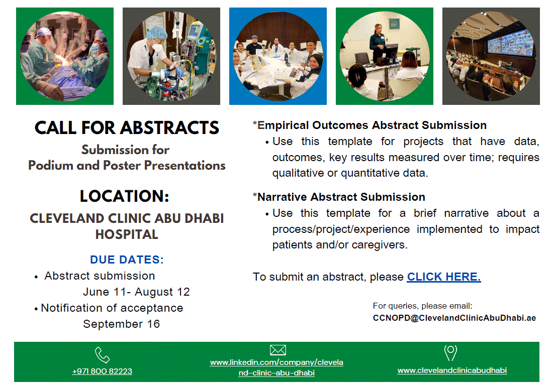 Cleveland Clinic Abu Dhabi, 1st Annual Nursing Conference Advancing ...