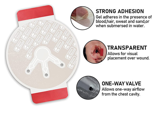 Vent Chest Seal, Emergency Trauma Dressing | Hemostatic Med