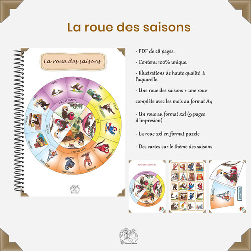PDF éducatif, la roue des saisons | Chouette planete