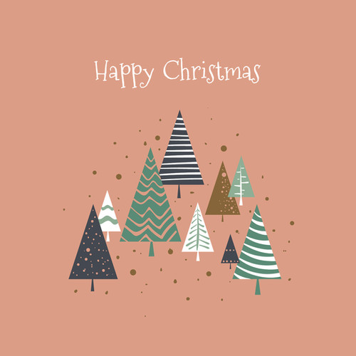 CR002 Happy Christmas Trees (10 cards & envelopes) | charitycardsonline
