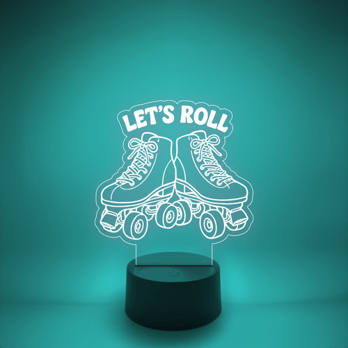 Let’s Roll LED Lamp | Retro Roller Skate Light for Derby Fans and ...