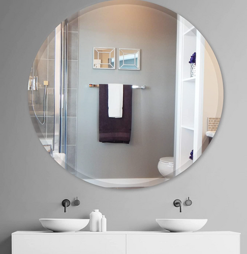 42" Round mirror - 1" Beveled for Bathroom Vanity | ACME Glass LTD