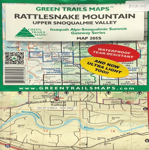 Green Trails Map: Rattlesnake Mountain Upper Snoqualmie Valley | IHM