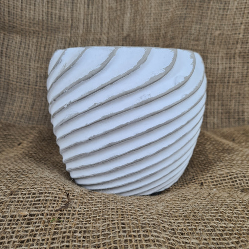 Swirl Concrete White Wash Planter | Stupid Egg