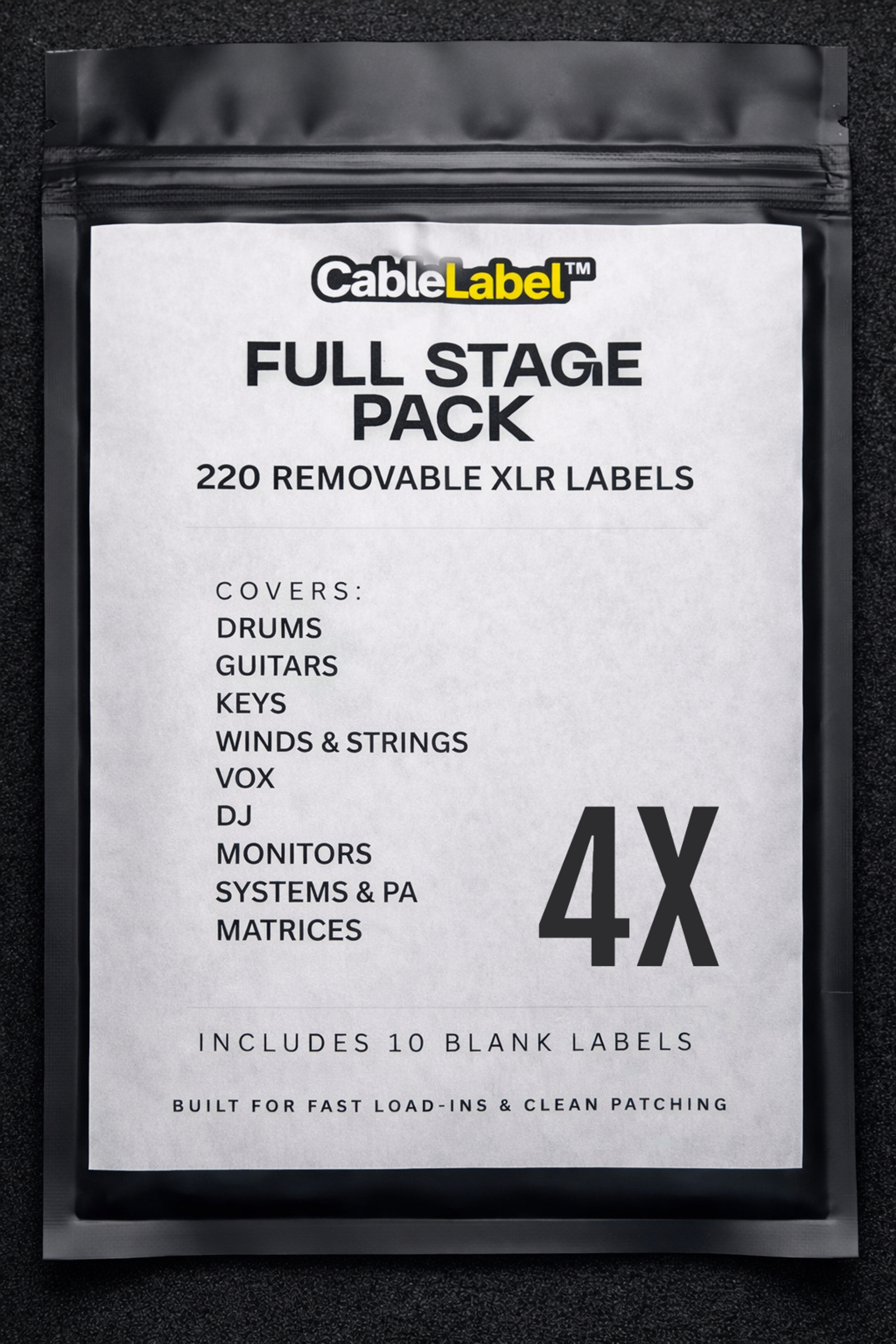 CableLabel™ Full Stage Pack – Workbox Bundle | Pre-Printed XLR Cable ...