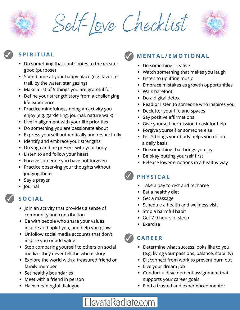 Self-Love Checklist: 50 Ways to Practice Self-Love