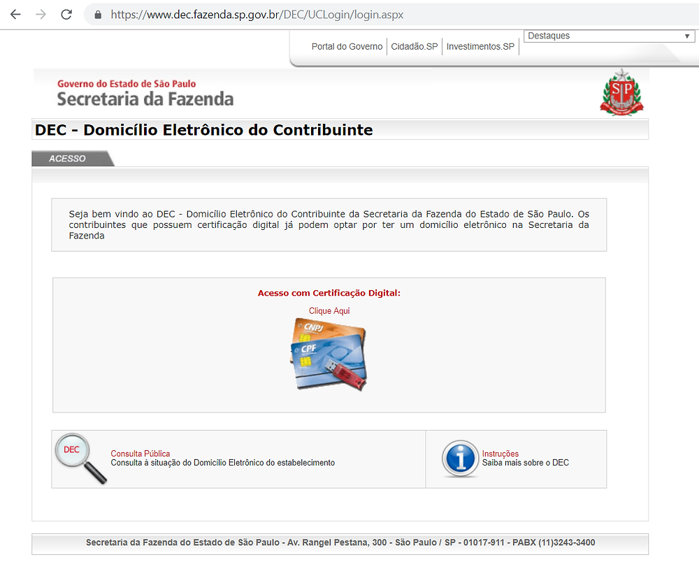 FISCALIZAÇÃO ESTADUAL: Consulta Semanal do DEC