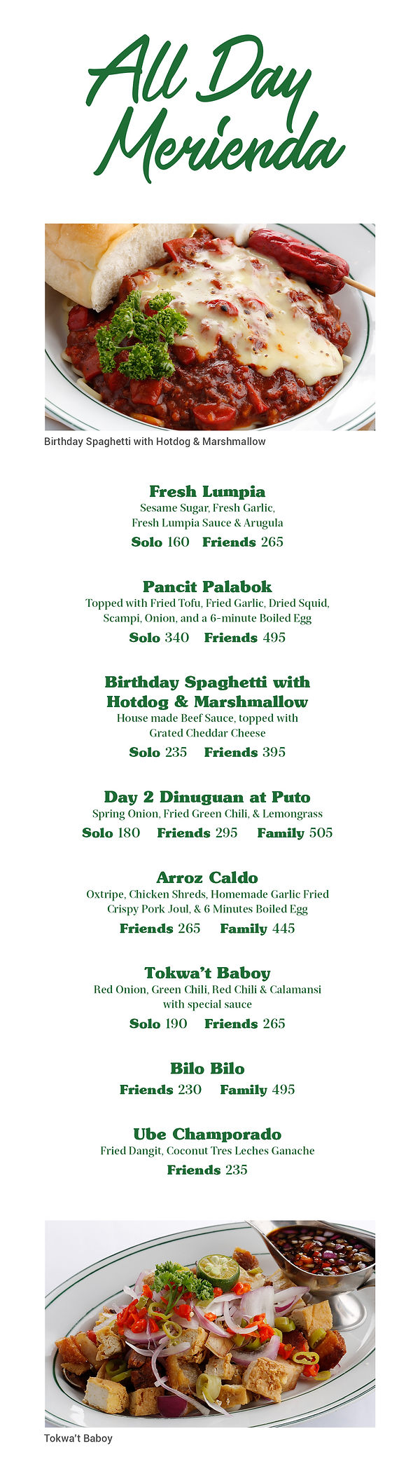 Friends & Family Menu | Raintree Hospitality
