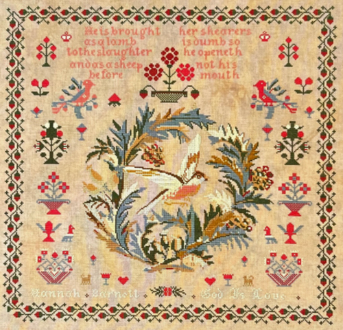 HANNAH BARNETT c. 1850 by Queenstown Sampler Designs | KittenStitcher