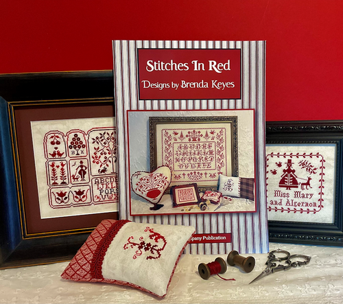STITCHES IN RED BOOK by Brenda Keyes/The Sampler Company | KittenStitcher