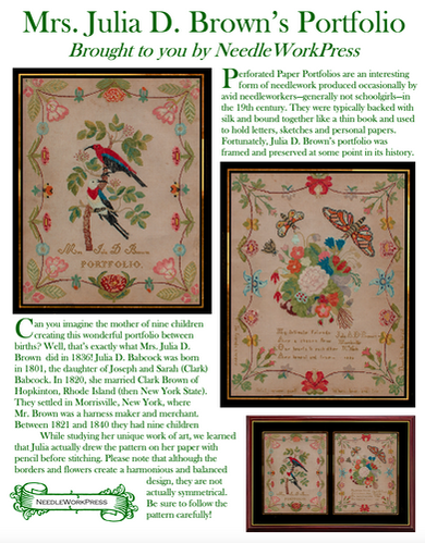 MRS. JULIA D BROWN'S PORTFOLIO by Needlework Press | KittenStitcher