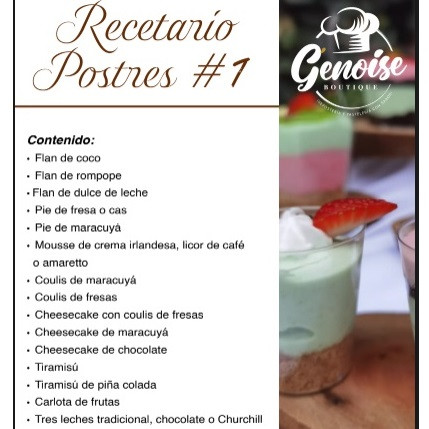 Recetario Postres # 1 | Genoise Boutique