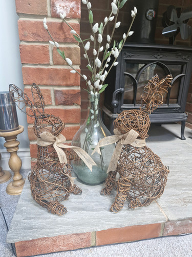 Wicker Standing Rabbits | Lottie-Lu Giftware