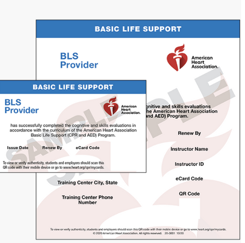 AHA BLS Provider eCard | heartsmatter