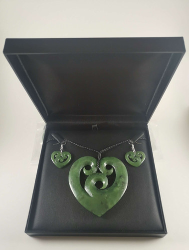 Triple Koru Heart Pendant & Earrings Set | SomethingKiwi